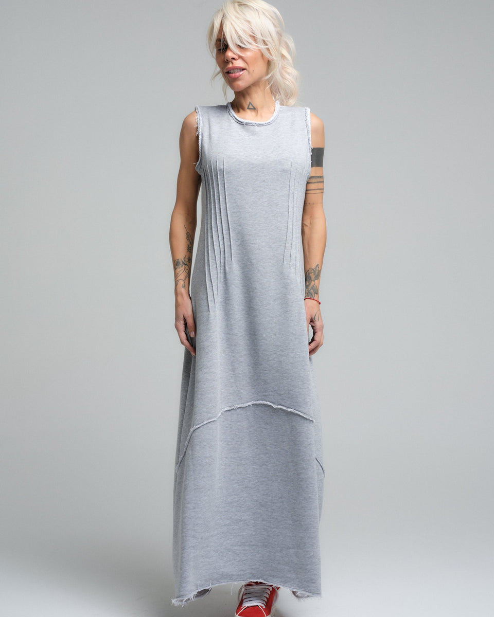 Relaxed-Fit Grey Maxi Dress – Clothes By Locker Room