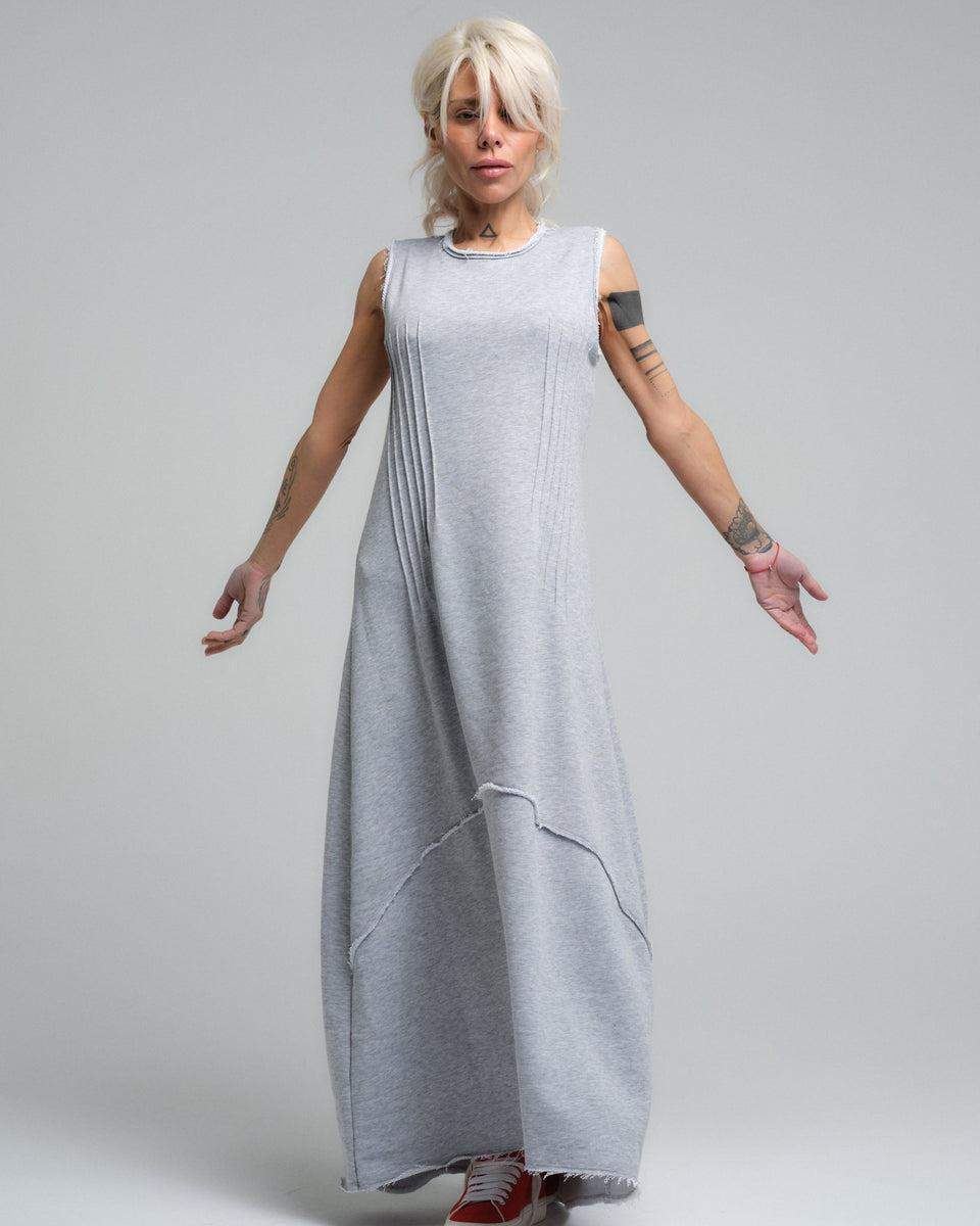 Relaxed-Fit Grey Maxi Dress – Clothes By Locker Room