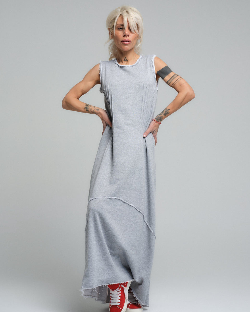 Relaxed-Fit Grey Maxi Dress – Clothes By Locker Room